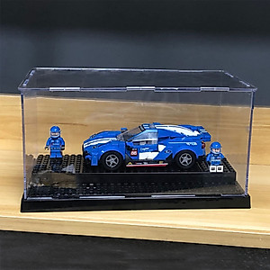 DOUBLE 2 C Display Case for Minifigures Action Figures Blocks, 3-Level Acrylic Display Case, Clear Display Box Storage Fit for Lego Minifigure, Gifts for Lego Lovers (Black)