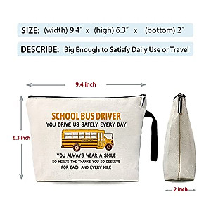 School Bus Driver Cosmetic Bag，Gift for School Bus Driver ，School Bus Driver Appreciation Gift，Thank You Gift for School Bus Driver，School Bus Driver Retirement Gift，End of The School Year Gift
