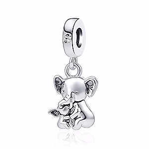 NanMuc Lucky Elephant Charm for Pandora Bracelet Good Luck Animal Bead for Family Mother and Daughter Son Grandma