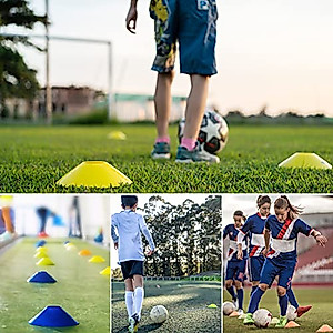 FGBNM Disc Cones, 50/100/200 Pack Agility Soccer Cones with Carry Bag and Holder, Soccer Cones for Sports Training, Football, Soccer, Basketball, Coaching, Practice Equipment, 5 Color