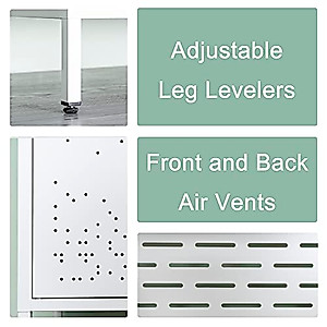 YEEZER Metal Wardrobe, Storage Cabinet with Hanging Rod，Armoire with Magnetic Door and 2 Freely Adjustable Shelves 74" H x 31.5" W x 20" D (White)