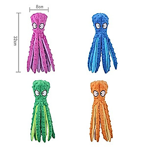 oAutoSjy 2pcs Plush Squeaky Dog Toy No Stuffing Octopus Duck Pet Toy for Small Medium and Large Dogs Crinkle Dog Toy Indoor Pet Interactive Toy Chew Toy for Biting Training Puppy Teething,Purple