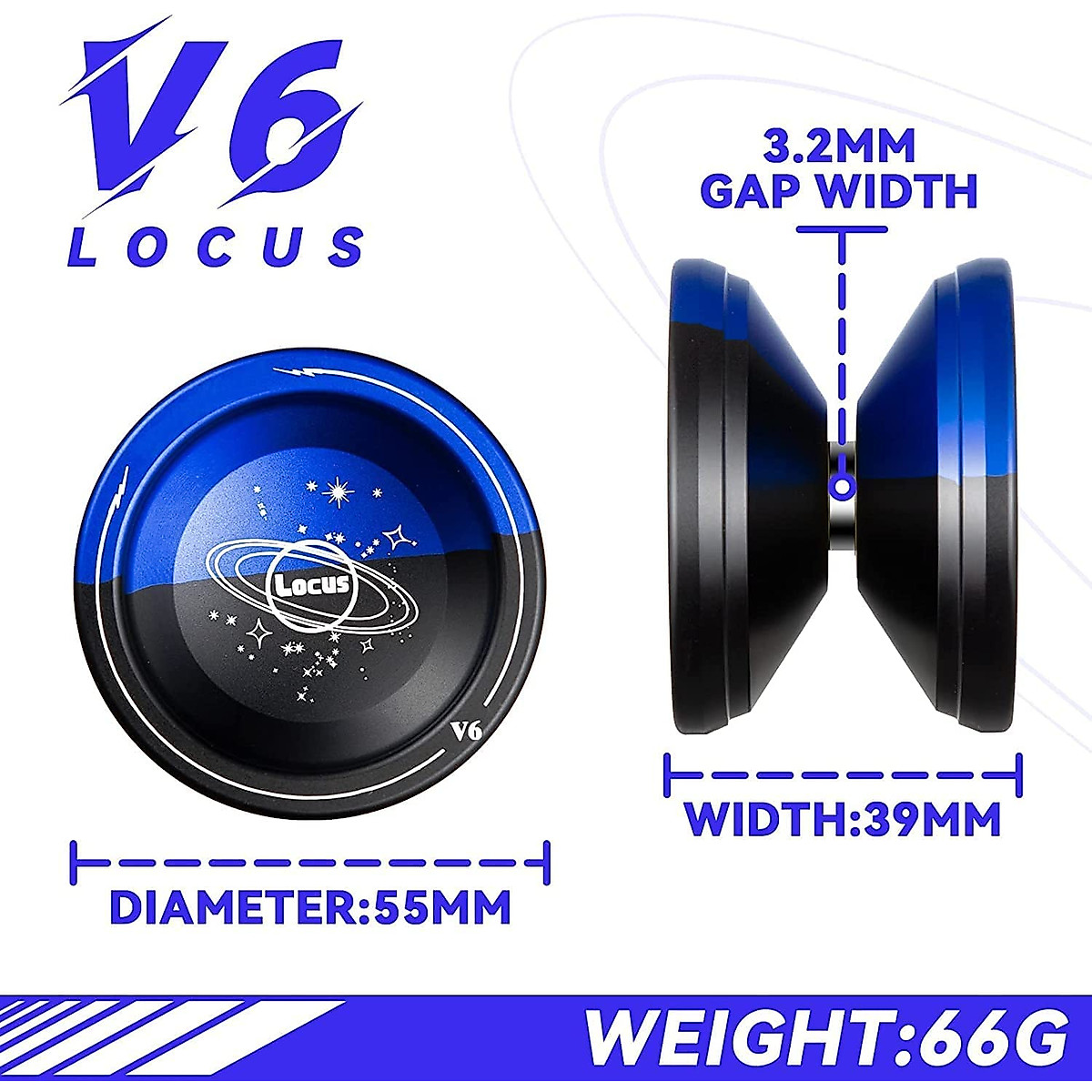 MAGICYOYO Pack of 2 Responsive Yoyos for Kids Beginners, K2 & V6 Dual Purpose Yoyos, Replacement Unresponsive Bearings Kit for Advanced Players + 12 Yoyo Strings +Storage Bag-2 Hole