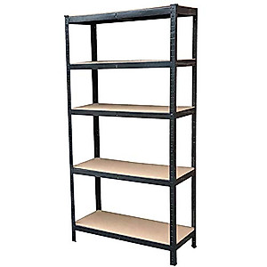 Autofather 5-Tier Heavy Duty Metal Shelving, 70" x 35" x 16" Racking Storage Unit, Black (386LB Capacity Per Shelf), 1929LB Total Capacity Garage Shed Storage Shelving Units, 3 Year Warranty