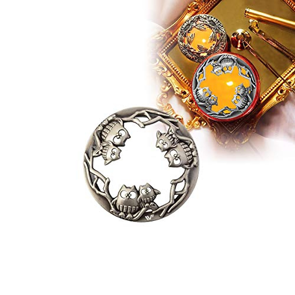 UCINNOVATE Candle Toppers Jar Candle Accessories Shades Sleeves for Jar Candles, Prefect Gift for Halloween Thanksgiving Christmas Candle Lover(Sliver Antique Owl Patterns)