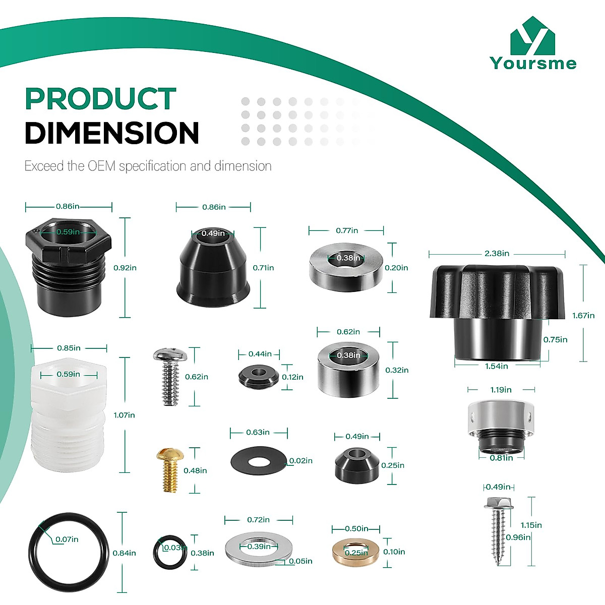 630-8500 Wall Hydrant Complete Service Repair Kit Replaces for Prier 300, 400 & 500 Series Mansfield Style Hydrants for Diamond 300 & 400 Series Wall Hydrants