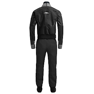 Kayak Drysuit for Men in Cold Water,Kayaking euipment,Paddling,Snorkeling,Waterproof,Front zip,Black (Black, M)