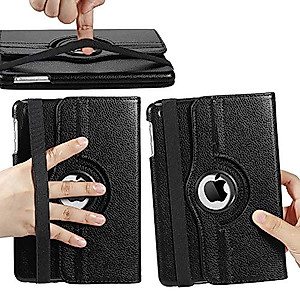LayYun iPad Mini 1/2/3 Case - 360 Degree Rotating Stand Smart Cover Case with Auto Sleep/Wake Feature for Apple iPad Mini 1 / iPad Mini 2 / iPad Mini 3 … (Black 04)