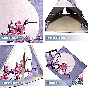 enheng Small Pet Hideout Sakura Branch Against Sun Hamster House Guinea Pig Playhouse for Dwarf Rabbits Hedgehogs Chinchillas