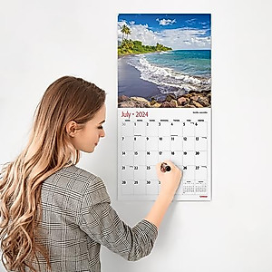 RED EMBER Caribbean 2024 Wall Calendar 12 Month | 12" x 24" Open | Thick & Sturdy Paper | Giftable | Calendar 2024