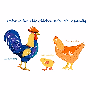 TT & MM Metal Chicken Yard Decor 3 Pcs Rooster Garden Stakes,Chicken Gifts for Women/Men,Hen/Chicks Silhouette Statues for Yard Art,Backyard,Patio,Lawn Ornaments,Outdoor Decor