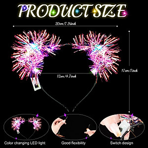 60 Pack Light up Cat Ears Headband Bulk Multicolor Cute Glow Headband Party Rave Hair Accessories for Women Girls Kids Festival Birthday Party Accessories