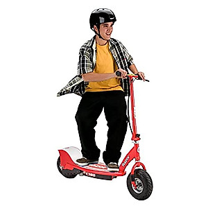 Razor E300 Durable Adult & Teen Ride-On 24V Motorized High-Torque Power Electric Scooter, Speeds up to 15 MPH with Brakes and 9" Pneumatic Tires, Red