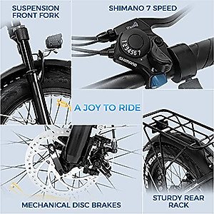 SAMEBIKE 750W Electric Bikes for Adults Up to 65 Miles EBike 4.0" Fat Tire Electric Bike 27 Mph Moped Electric Mountain Bike with 48V 13Ah Battery, Shimano 7 Speed, USB Display