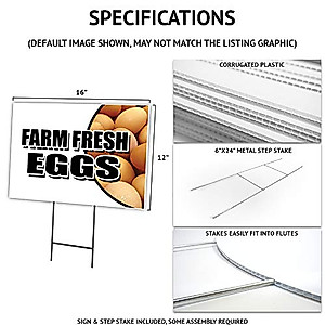 Pork RINDS 12"x16" Yard Sign & Stake Outdoor Plastic coroplast Window