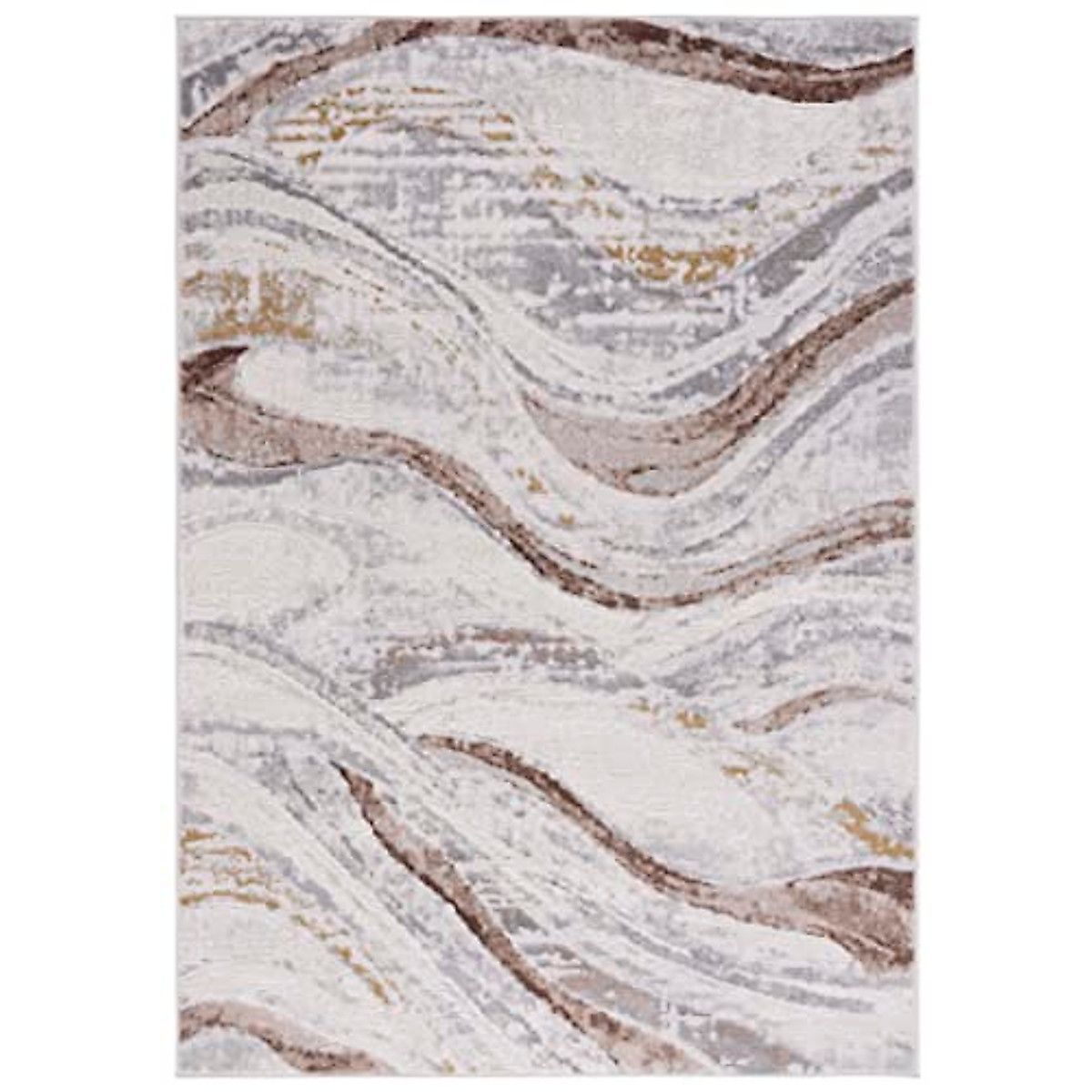 Safavieh Palma Collection 8' x 10' Beige/Brown PAM334B Modern Contemporary Abstract Non-Shedding Area Rug