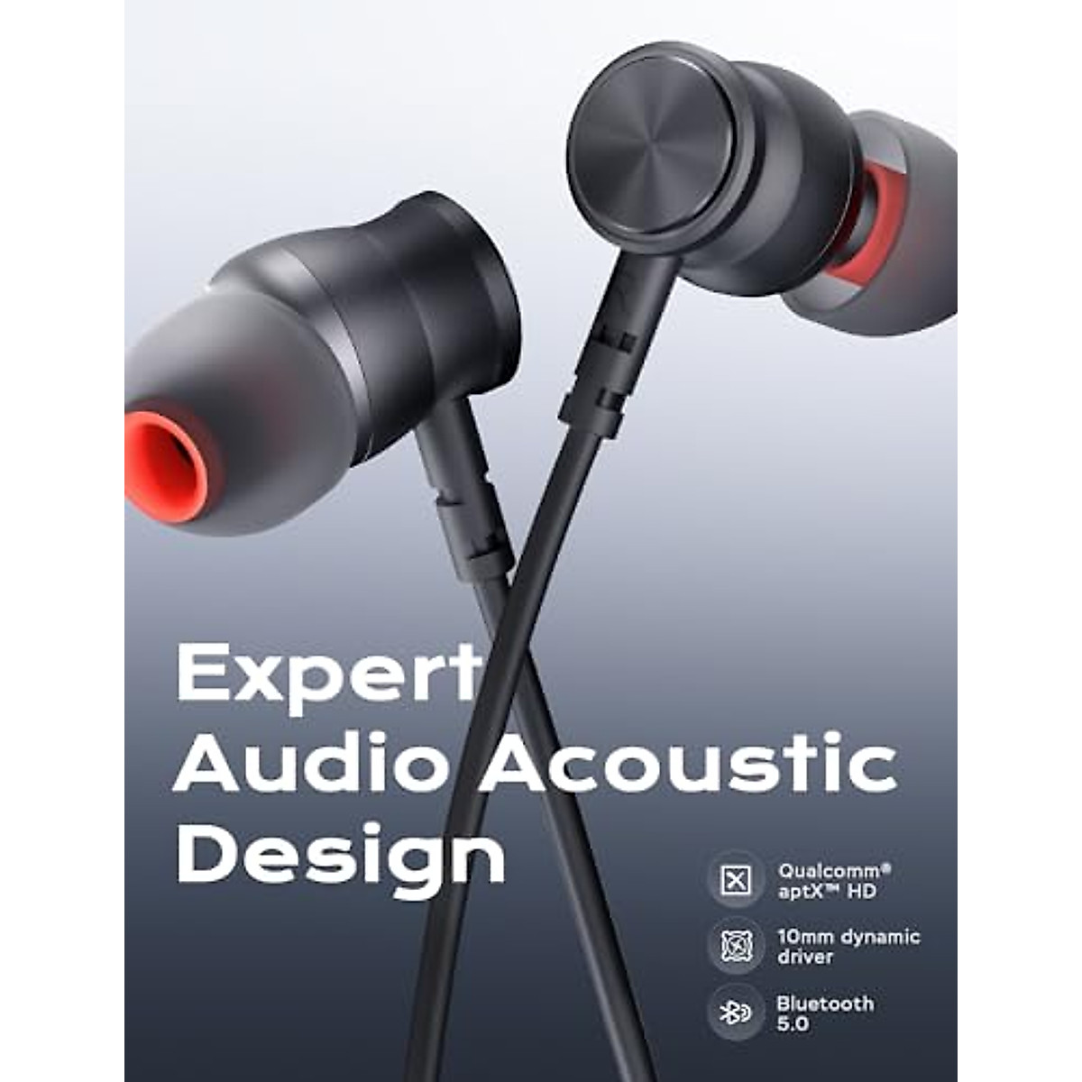 Rythflo Bluetooth Headphones, aptX-HD Wireless 5.0 Bluetooth Earbuds w/Mic in-Ear Magnetic Neckband Earphones 30Hrs Playtime, IPX7 Sweatproof Deep Bass Headset for Phone Call Music Sports