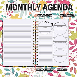 Hardcover Planner 2023-2024, 14 Months Daily Planner from JAN.2023 to FEB.2024, 8.5"x6" Portable Weekly Monthly Planner 2023-2024 Spiral Yearly Agenda with Hello Page, Elastic Closure, Inner Pocket
