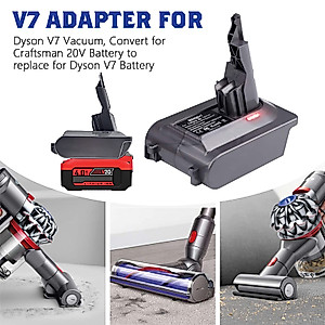 V7 Adapter for Craftsman 20V Battery Work for Dyson V7 Compatible with SV11 V7 Motorhead V7 Animal V7 Trigger V7 HEPA V7 Car+Boat V7 Absolute Handheld Vacuum Cleaners