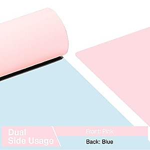 TOWWI Dual Sided Desk Pad, 24" x 14" Large Desk Mat, Waterproof Desk Blotter Protector Mouse Pad, Leather Desk Pad Large for Keyboard and Mouse (Blue/Pink)