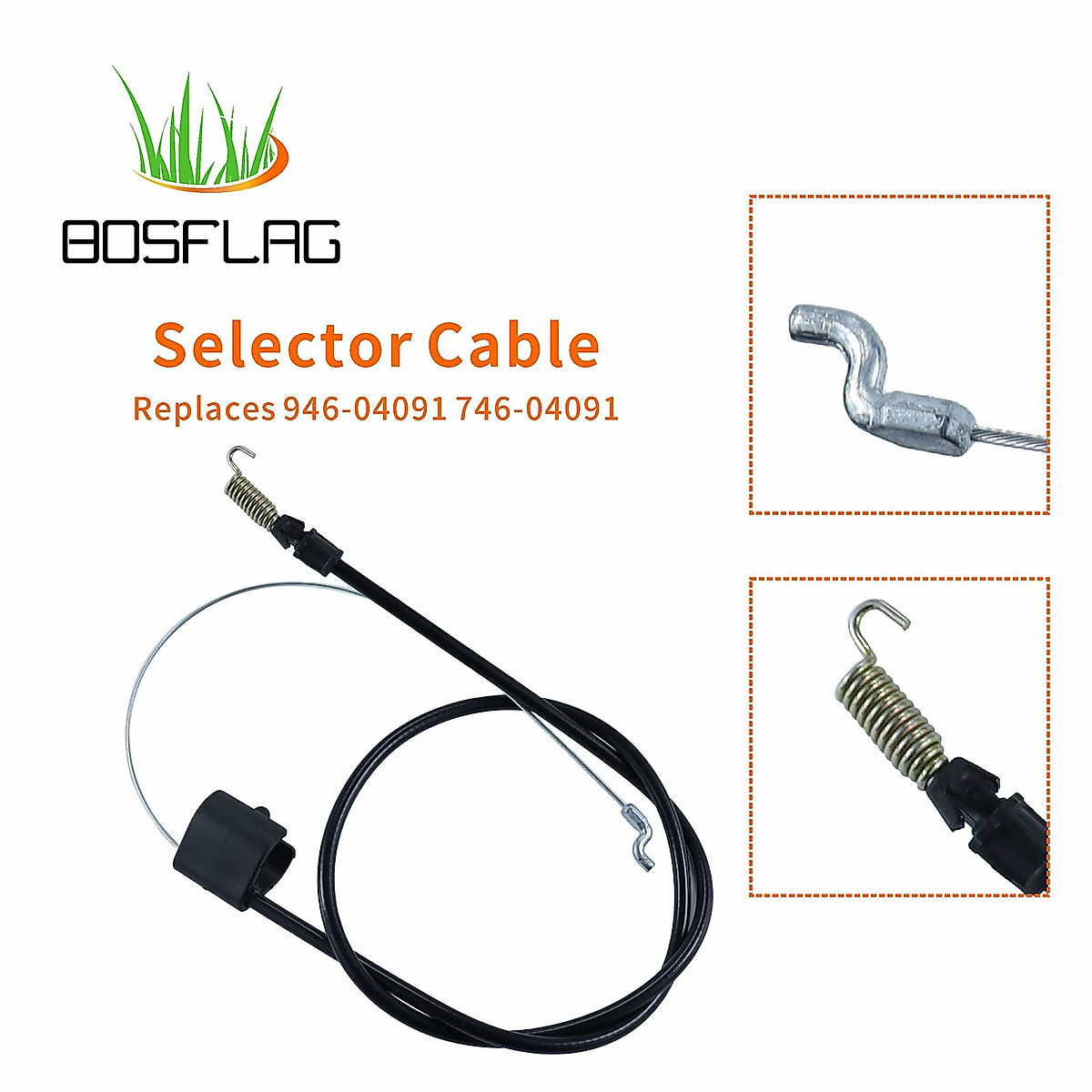 BOSFLAG 946-04091 Control Cable Replaces MTD 946-04091 Clutch Cable, 946 04091, 94604091, 746-04091 Control Cable, 746 04091 Control Cable, 74604091 for Troy-Bilt Squall 521, 721, 5521 Snowblower