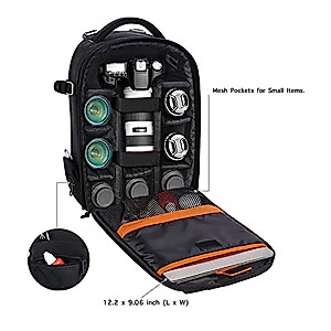 MOSISO Camera Backpack, DSLR/SLR/Mirrorless Photography Camera Case Buffer Padded Shockproof Camera Bag with Customized Modular Inserts&Tripod Holder Compatible with Canon,Nikon,Sony etc, Black