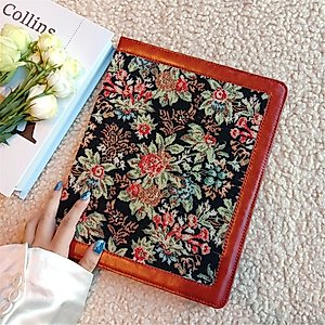 ManZePai Handmade Vintage Fabric Case with Pencil Holder for iPad Air 11/13 Inch 2024/for iPad Pro 11 Inch 12.9 Inch/for iPad Air 4th 5th Gen/for iPad 7th 8th 9th 10th Gen/Mini 6,Apple Pencil Charging