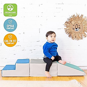 ECR4Kids SoftZone Junior Little Me Climb Crawl and Slide, Beginner Playset, Contemporary, 3-Piece