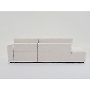 ERYE Oversized 2-Piece Right Facing Sectional Sofa Couch for Living Room, 104-Inch L-Shaped Wool Upholstered Channel Tufted Convertible Sofa&Couch with Left Chaise Daybed and Pillows