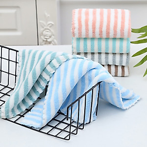 20 Pack Kitchen Dishcloths(11.42"L x 11.42"W)Does Not Shed Fluff,Nonstick Oil Washable Fast Drying,Does Not Shed Fluff,No Odor Reusable Dish Towels,Super Absorbent Coral Fleece Cleaning Cloths