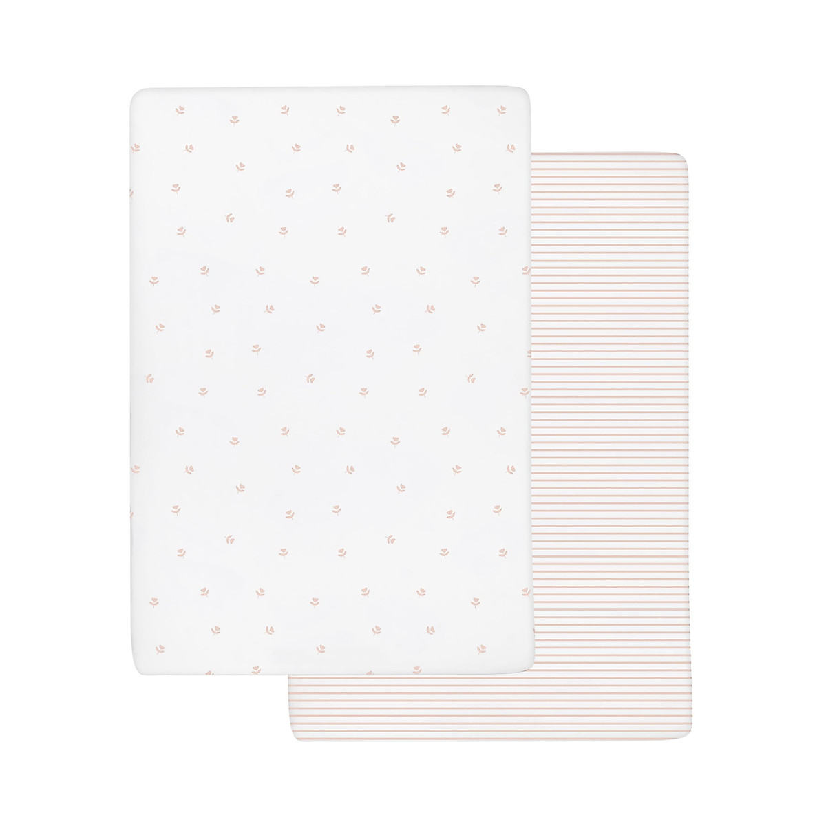 Crib Sheets Set 2 Pack - Baby Crib Sheets with 100% Jersey Cotton - Crib Sheets for Boys and Girls, Newborn Essentials (Crib, Pink Tulip)
