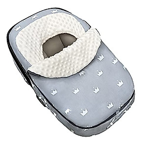 ATOROBROS Baby Car Seat Cover Winter, Winter Resistant Baby Stroller and Car Seat Cover for Newborn & Infant to Keep Baby Warm, Super Soft Cotton and Fleece, Grey