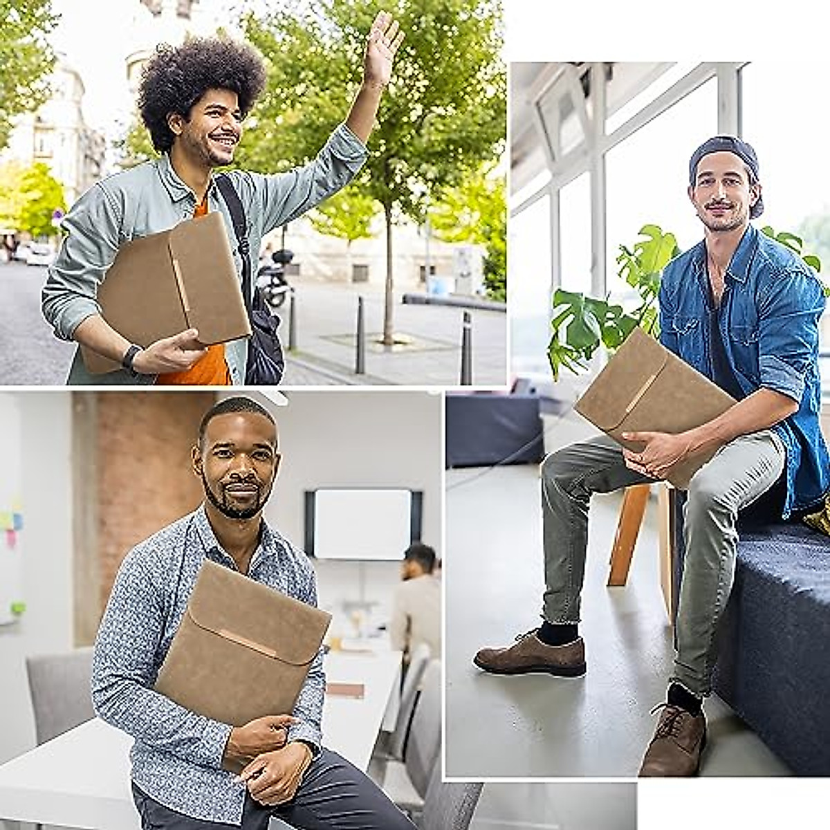 KALIDI 13.3-14 inch Laptop Sleeve Case Faux Suede Leather for 13.3 13.5 13.6 14 inches MacBook Air Pro Retina 13"-14" Surface Pro with Pouch