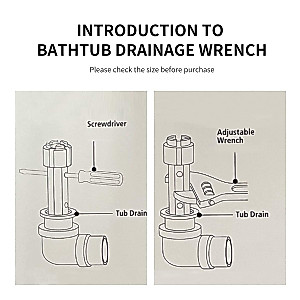 Bdmetals Tub Drain Remover Wrench-Die-Cast Aluminum Tub Drain Tool Wrench for Bathroom and Bathhouse
