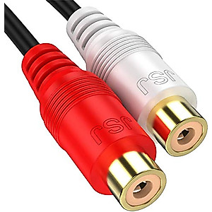 2 Pack Audio Speaker Y Adapter Splitter Cable with OFC Conductor Dual Shielding Gold Plated Metal Shell Flexible PVC Jacket - 0.2M / 0.6FT