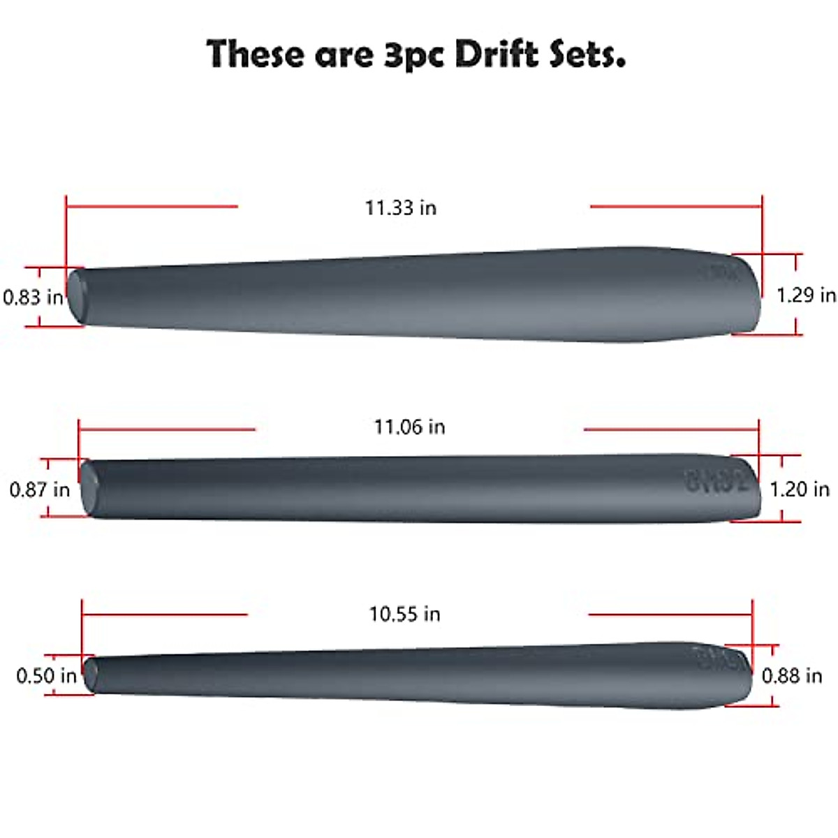 Blacksmith Drift Set Blacksmithing Knifemakers Tomahawk Ax and Mouse Hammer Drift For Forging Tongs, Hammer, Axe (3 Pcs)
