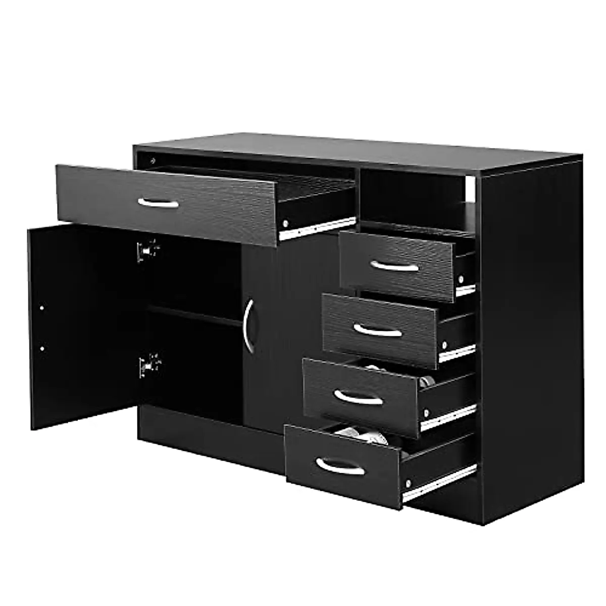 Black Bathroom Cabinet Bathroom Organizer Countertop Cabinet Organizer, Kitchen Cabinet Pantry Organizers and Storage Accent Buffet Sideboard for Living Room and Kitchen 41.34"L x 15.75"W x 29.13"H