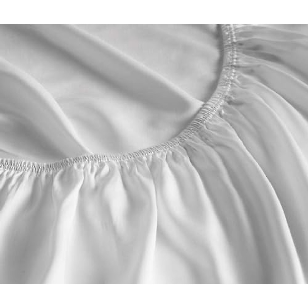 lecoo Luxury 100% Egyptian Cotton Bed Sheets - 800 Thread Count 4Pc Twin XL Size Sheets Set, Smooth Sateen Ultra Soft Luxury Bedding Sheets, 15" Deep Pocket - White Solid