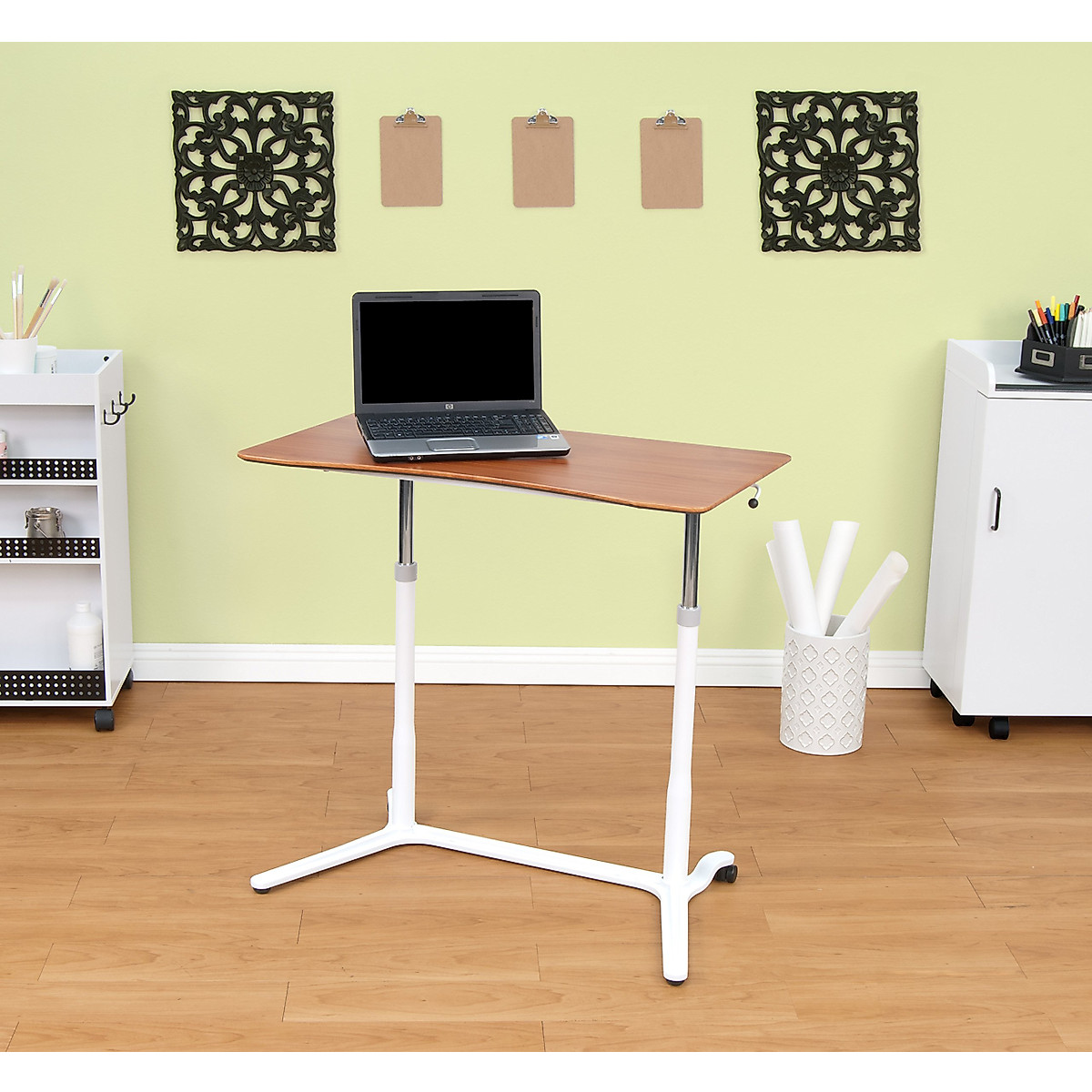 Calico Designs 51231 Sierra Height Adjustable Desk, White/Cherry, 37.5 Inch