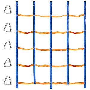 Climbing Net for Kids Outdoor, Portable Ninja Cargo Net Rope Ladder Monkey Bars for Ninja Slackline, Jungle Gyms, Swing Set, Ninja Warrior Style Obstacle Courses for Outdoor Treehouse