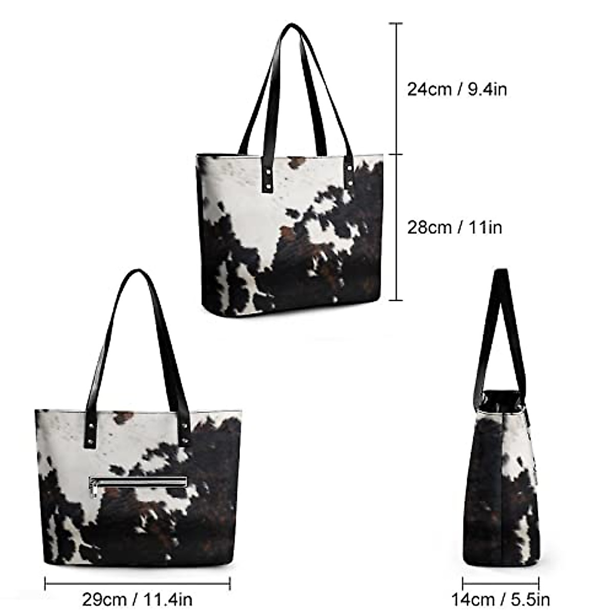 YongColer Modern Cow Print Tote Bag, Big Purse Shoulder Handbag for Women, Cowhide Printed Design