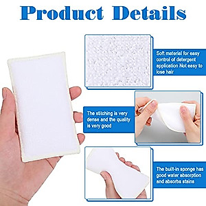 Gandeer 12 Pcs Interior Scrubbing Sponge for Leather Plastic Car Microfiber Kitchen Sponge Household Cleaning Sponges Double Sided Dish Sponge Cleaning Kit, White