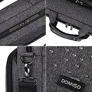 DOMISO 14 Inch Multi-Functional Laptop Sleeve Business Briefcase Waterproof Messenger Shoulder Bag for 14" Laptops/Chromebook/Ultrabook/Apple/Lenovo/HP/Dell/ASUS/Acer,Dark Grey&Black