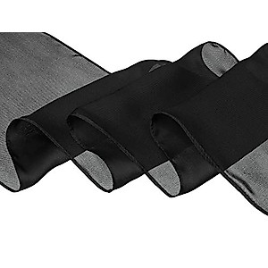 Allegra K Women Plain Solid Color Pure Skinny Scarf Scarves Long Neckerchief Hair Band Black