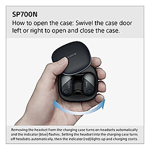Sony WF-SP700N/W True Wireless Splash-Proof Noise-Cancelling Earbuds with Built-In Microphone (White), 5 x 2.4 x 6 inches