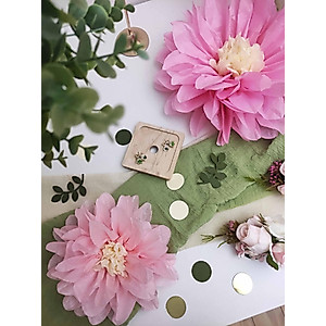 iwlorys 12Pcs Pink White Tissue Paper Pom Poms Flowers 12" 8" for Wall Pink Party Decorations Kit Girls Birthday Baby Bridal Shower Wedding Nursery Mexican Floral Garden Tea Party Centerpieces