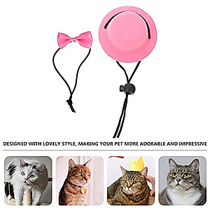 balacoo Small Pet Bowtie Hamster Hat and Bowtie Guinea Pig Black Cap Bow Tie Cool Pet Small Animal Outfit Cosplay Suit for Rats Sugar Glider Chinchilla Ferret Hedgehogs Hamster Top Hat