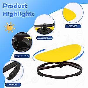 makarci Kids Sensory Swivel Chair - Spinning Chair for Autistic Kids, Toddlers & ADHD, Sit and Spin Toy for Autism Sensory Play, Body Coordination, and Relieving Motion Sickness(Yellow)