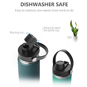 ALIENSX Spout Lid for Yeti Rambler Water Bottles, BPA Free, Ideal Chug Cap for Yeti Tumbler 18/26/36/46/64 oz, Replacement Lids with Screw Cap and Flexible Handle