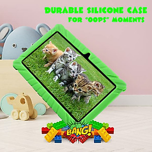 Contixo V8 7” Kids Tablet, 2GB RAM, 32GB Storage, Android 11 GO, Ultimate Learning Tablet for Children with 50+ Disney Storybooks, Kid Proof Protection Case, Green